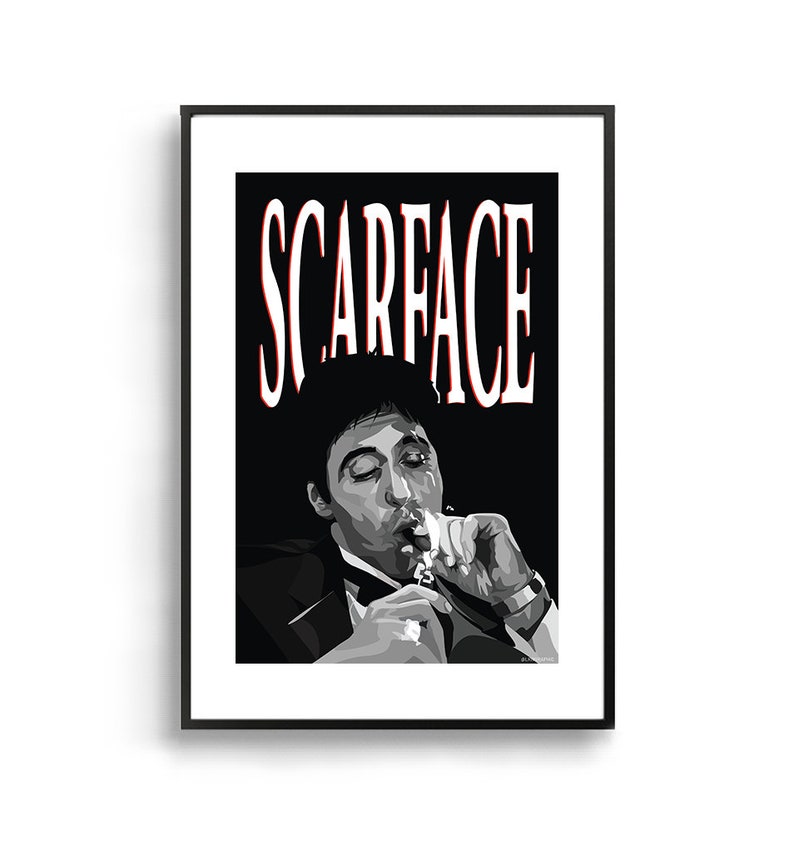 Scarface Tony Montana Al Pacino Framed Art Print Actor Movie Poster ...