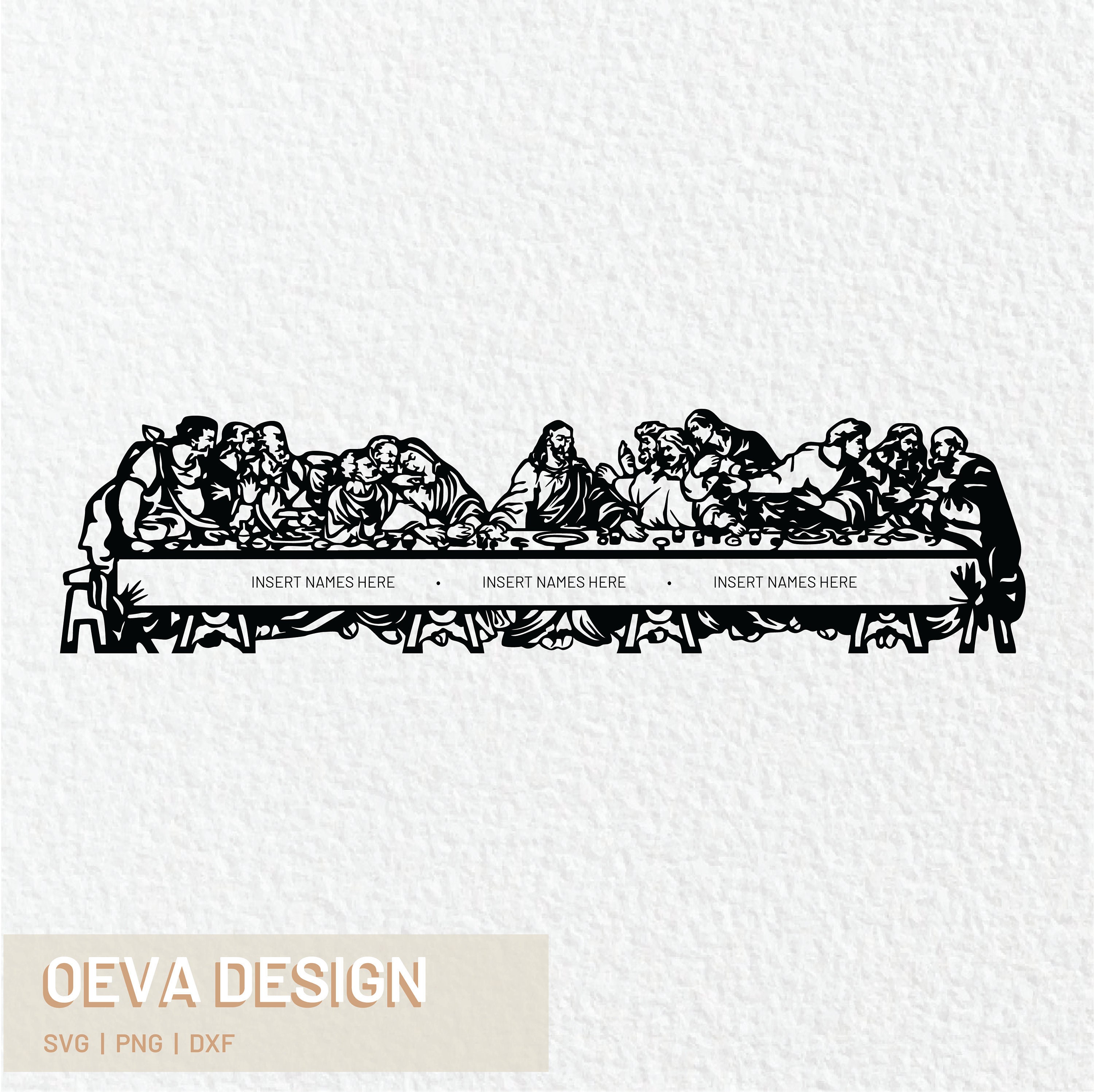 The Last Supper SVG: Jesus & 12 Disciples Cut File (digital Download ...