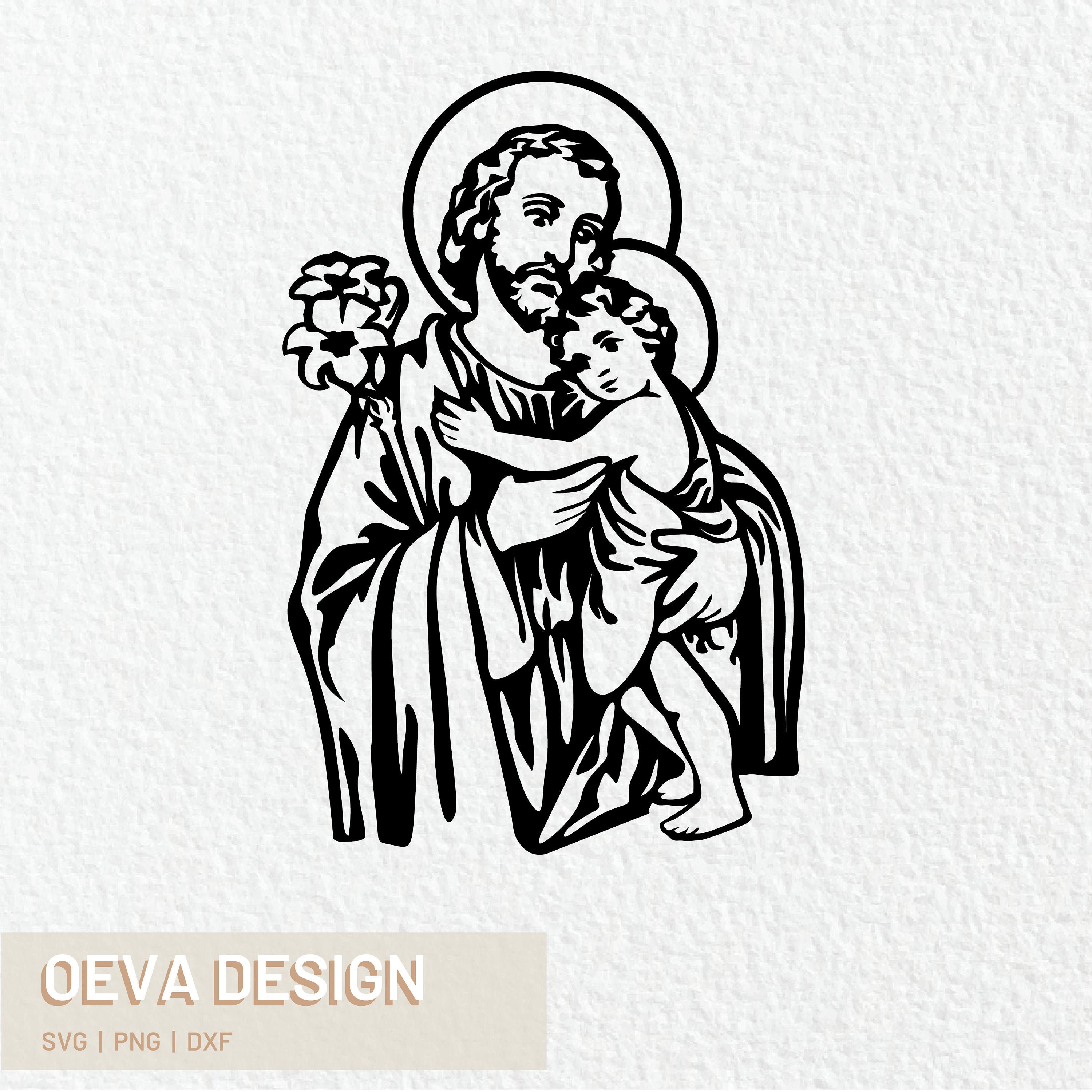 Digital Baby Jesus and St Joseph embroidery design 6 Drawing ...
