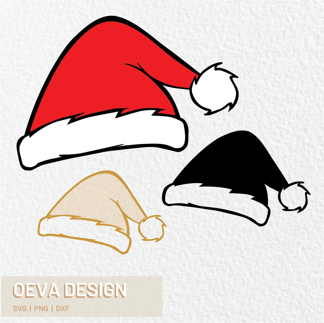 Santa Hat SVG: Christmas Cricut Cut Files (PNG, DXF) - Etsy