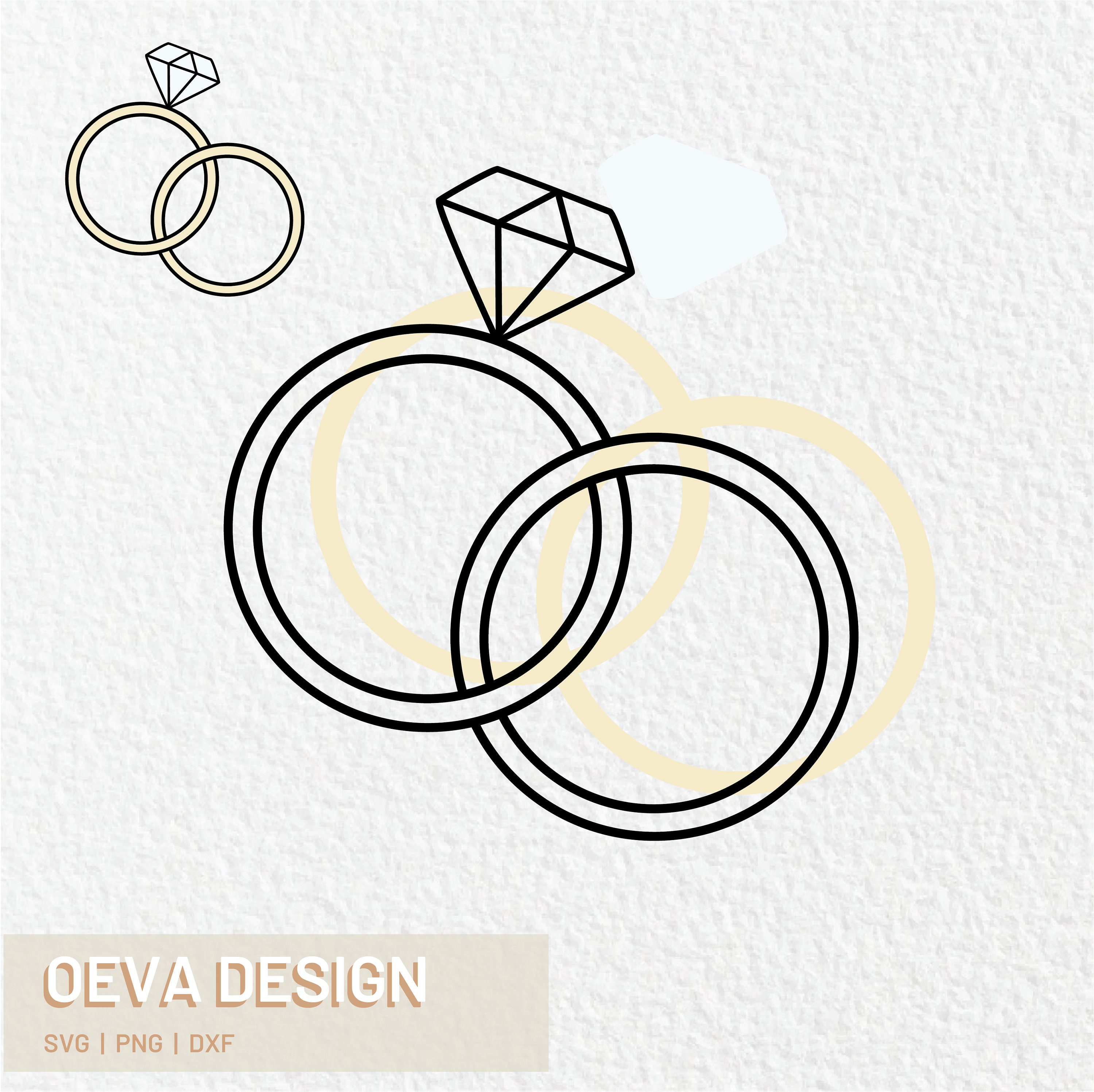 Wedding Rings SVG / Engagement Rings SVG / Ring SVG Png Dxf / Digital ...