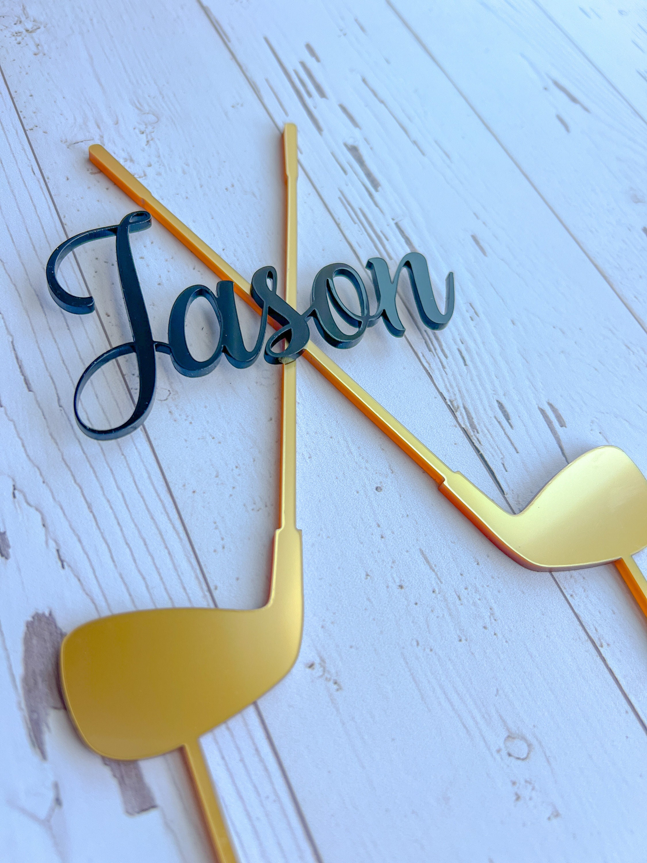 Golf Theme Cake Topper Acrylic Set, Acrylic Cake Toppers, Personalized ...