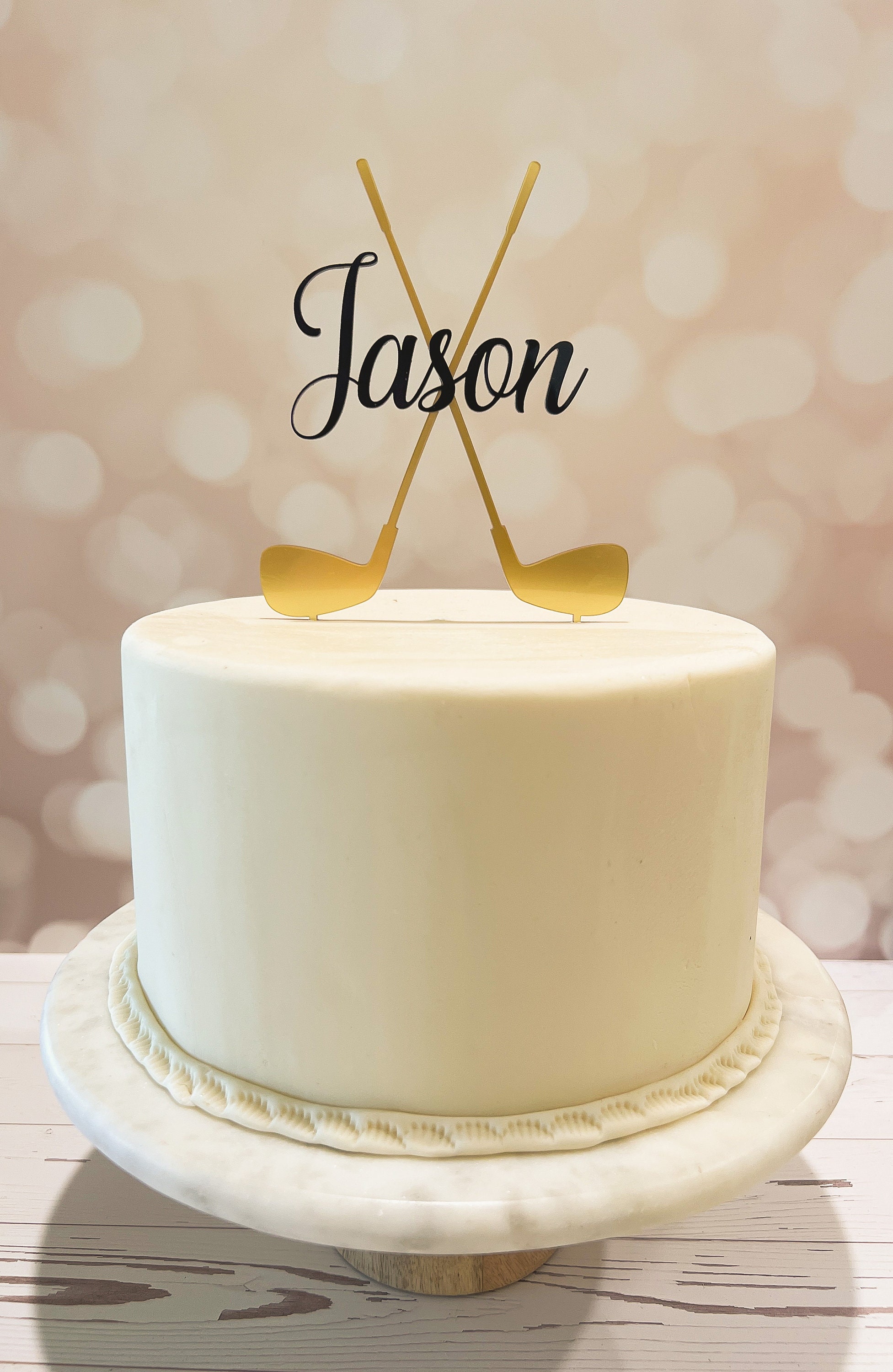 Golf Theme Cake Topper Acrylic Set, Acrylic Cake Toppers, Personalized ...