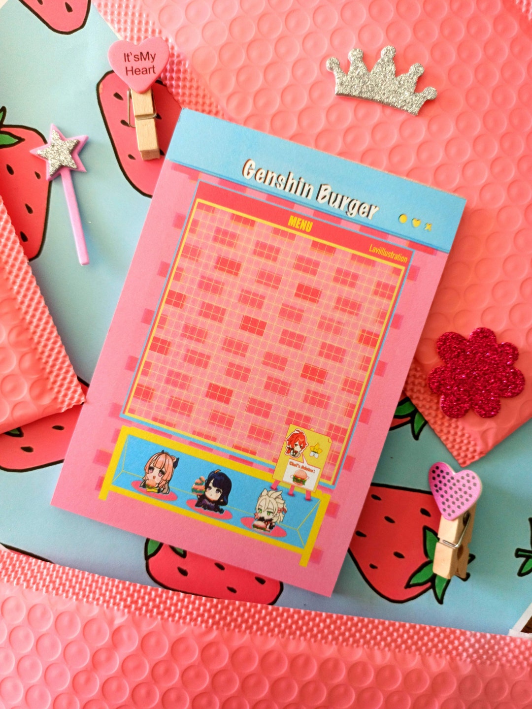 Genshin Impact Theme genshin Burger Kawai Notepad - Etsy
