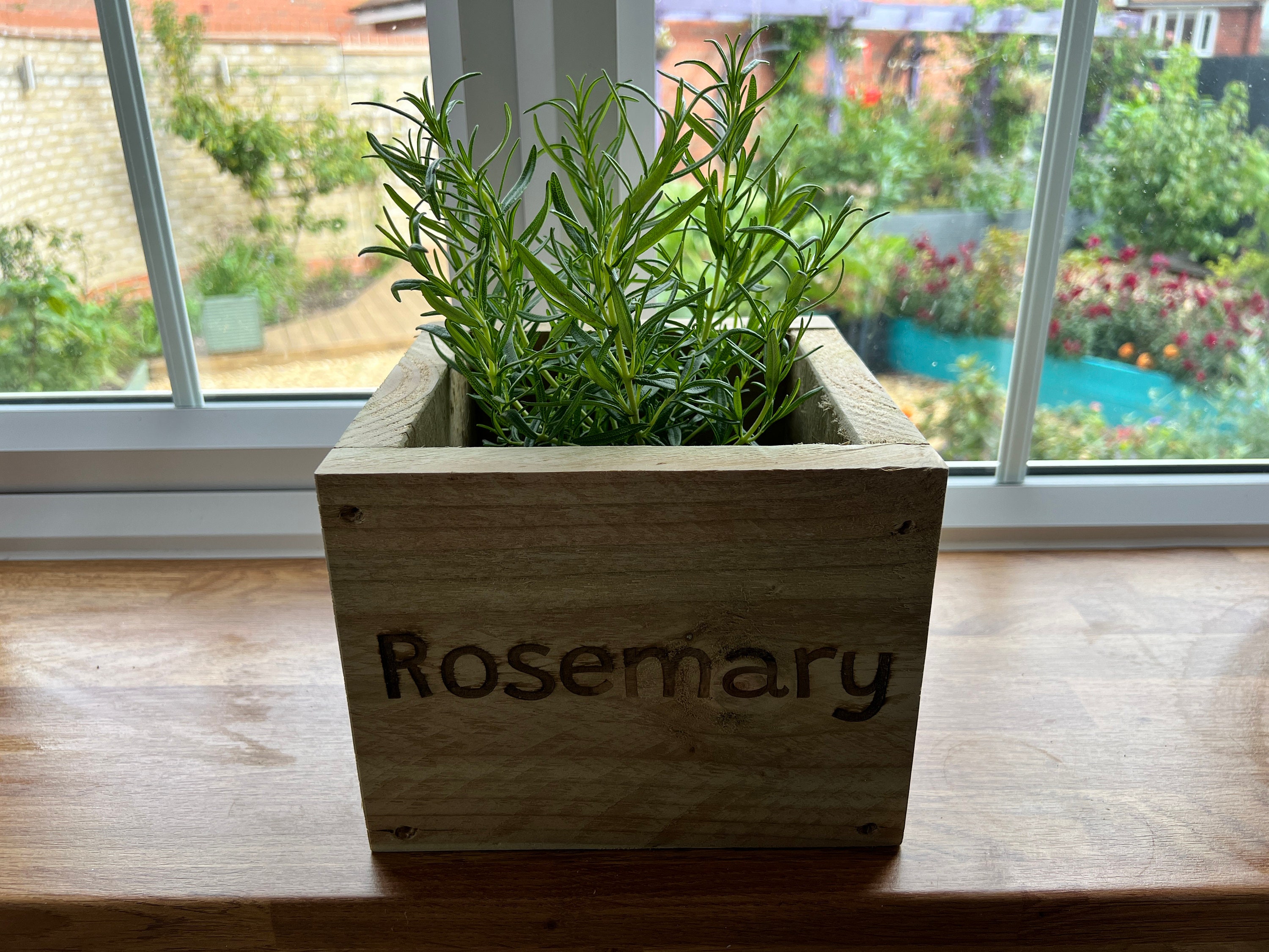 Personalised Wooden Planter Box Waxed, Gardening Gift, Indoor Herb ...