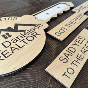 Custom | Personalized | Realtor Wood Key Sign | Closing Gift | Yes to ...