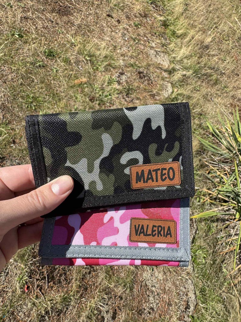 Personalized Kid Wallets | Corner Patch | Custom Kid Gift | Boy Gift ...
