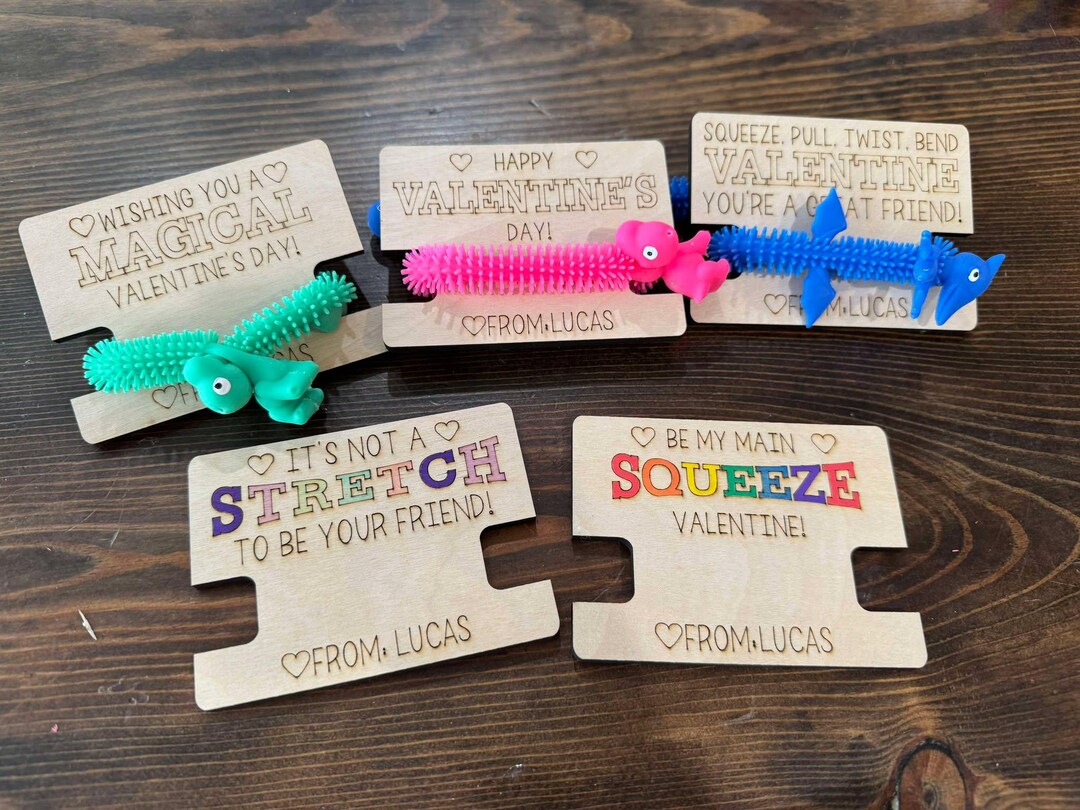 Custom Valentine Fidget | Classroom Gifts | Party Favors | Stretchy Fidget String Toys, Colorful ...