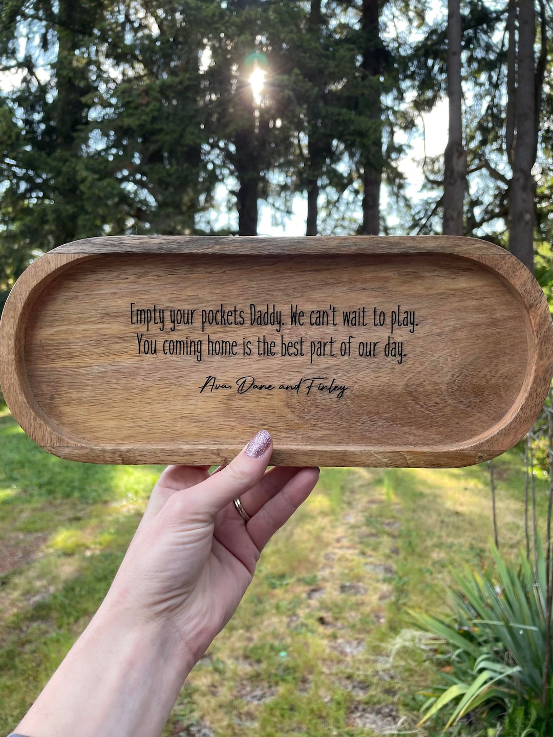 Empty Your Pockets Daddy | Engraved Tray | Catch All Tray |oval or ...
