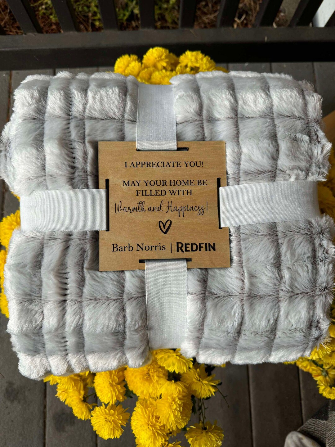 Customized Blanket Tag and Blanket | Realtor Gifts | Housewarming Gifts ...