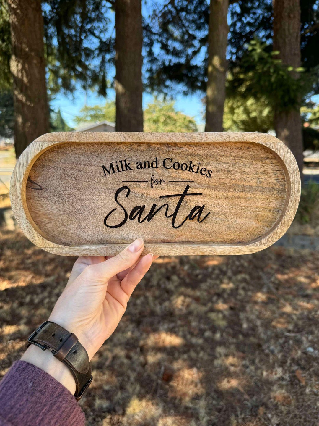Milk and Cookies for Santa | Engraved Tray | Catch All Tray |oval or ...