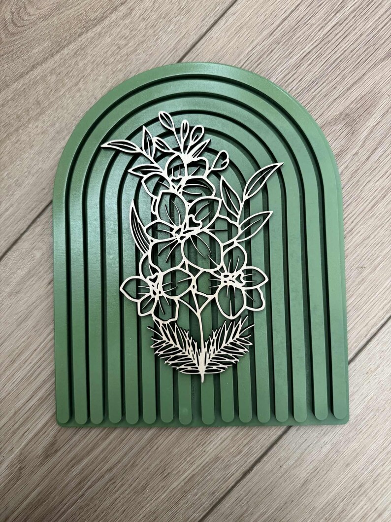 Boho Wall Decor | Floral Wall Art | Laser Cut Wall Decor | Wooden Arch ...