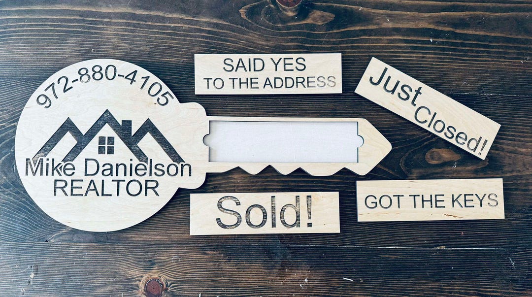 Custom | Personalized | Realtor Wood Key Sign | Closing Gift | Yes to ...
