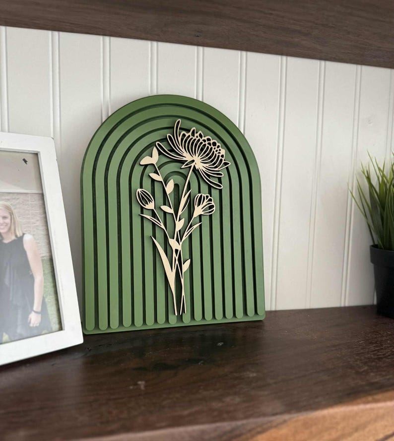 Boho Wall Decor | Floral Wall Art | Laser Cut Wall Decor | Wooden Arch ...