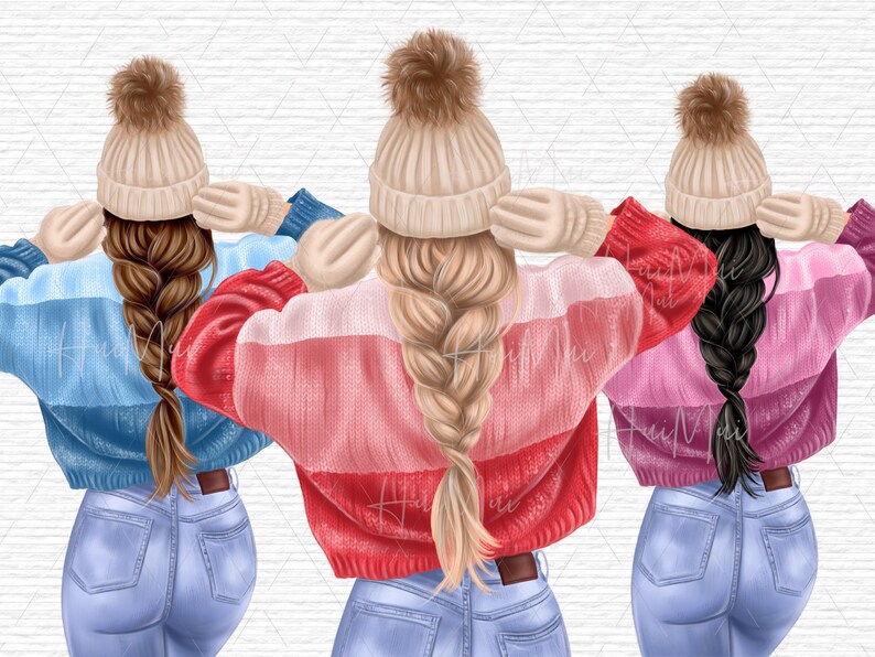 Winter Clipart Watercolor Illustration Cute Christmas Girl - Etsy