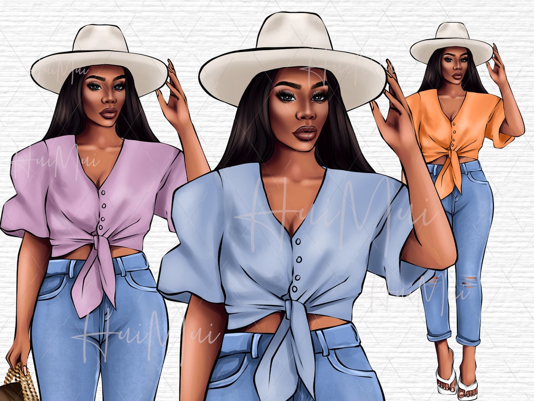 African American Fashion Girl Clipart, Fashion Clipart, Boss Lady ...