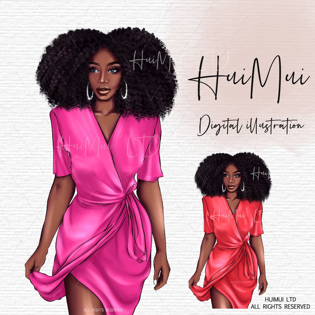 Black Woman Clipart, Illustration Girl Clipart, Black Girl Clipart ...