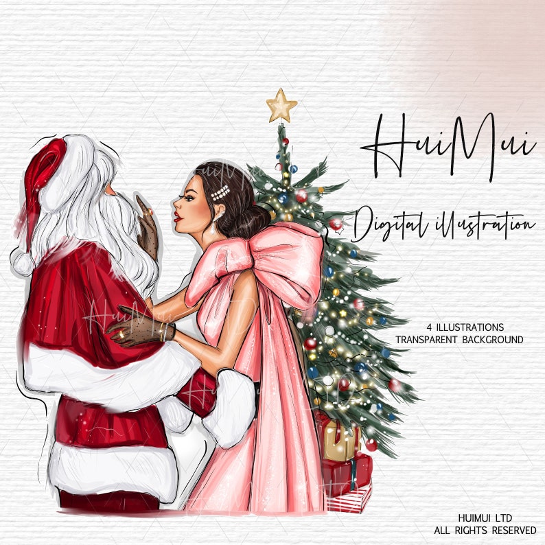 Christmas Clipart Santa Clipart Holiday Clipart Winter - Etsy