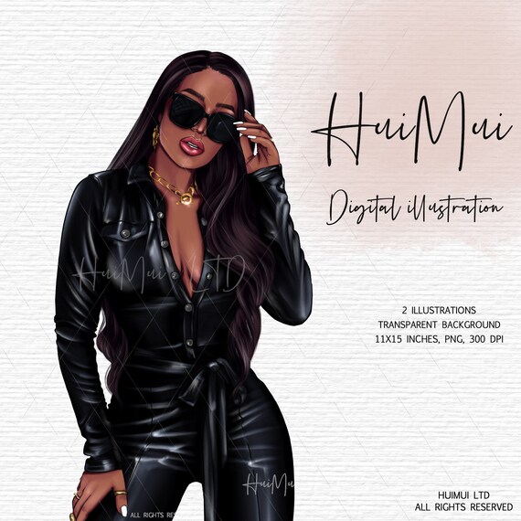 Black Woman Clipart Commercial Use Hand Drawn Sticker - Etsy