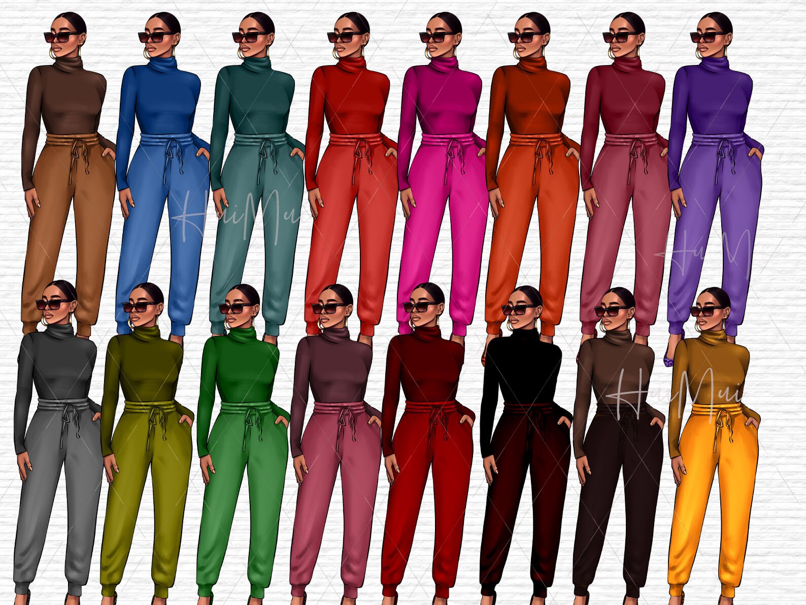 Autumn Clip Art Cute Girls PNG Fall Planner Clipart Fashion - Etsy