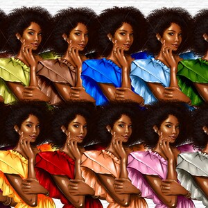 African American Clipart Fashion Girl Clipart Afro Girls Clipart Cute ...