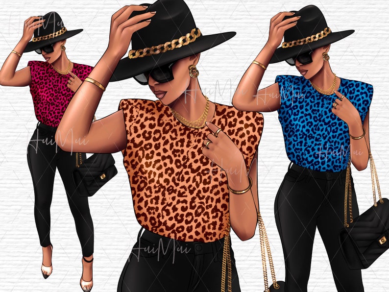 Clipart African American Woman Cool Black Girl Clipart - Etsy