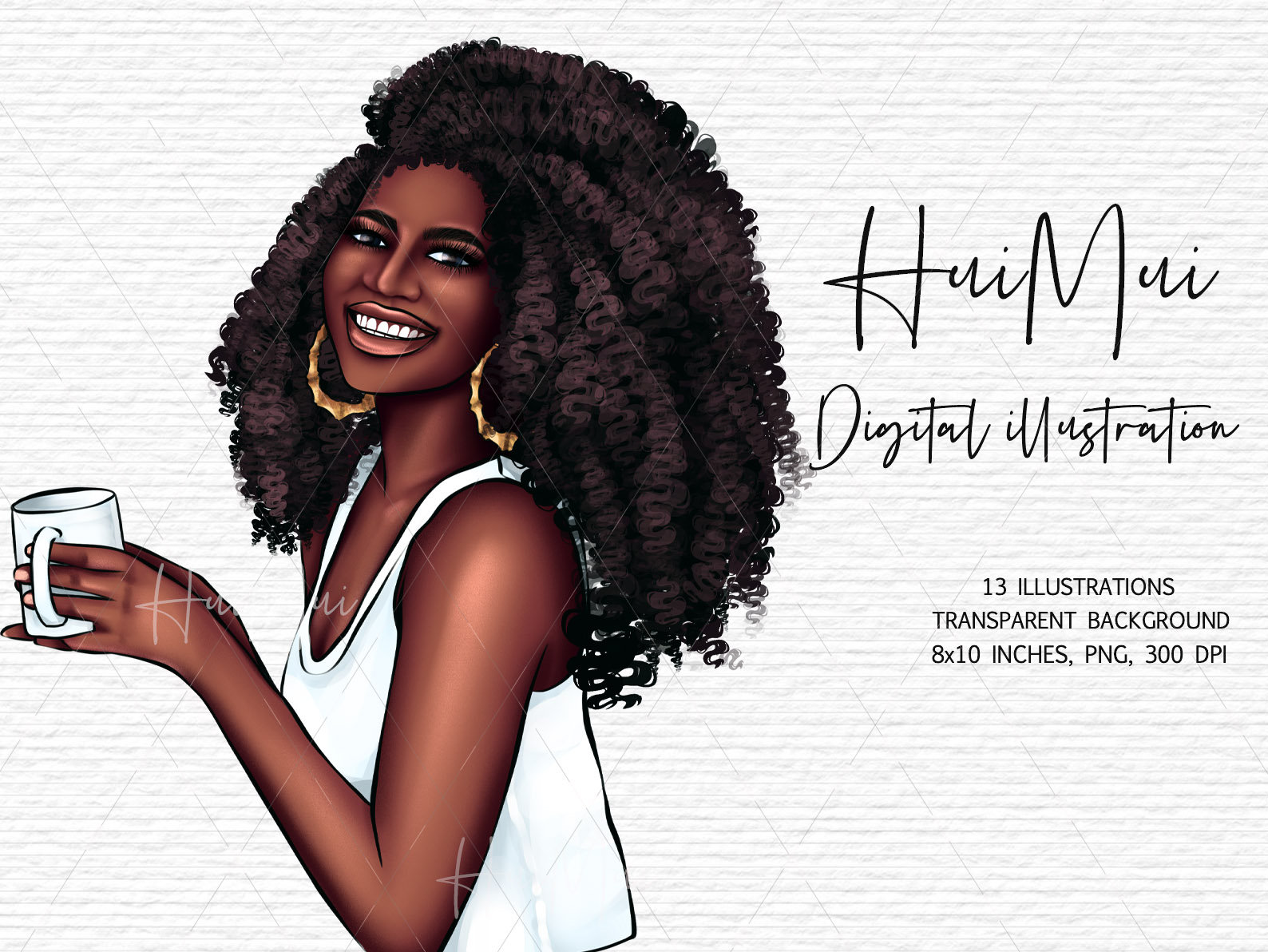 Woman Drinking Coffee Clipart