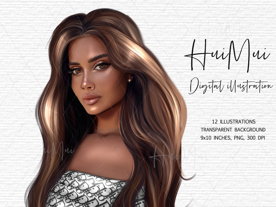 Planner Stickers Clipart Glam Clipart Fashion Girl Clipart - Etsy