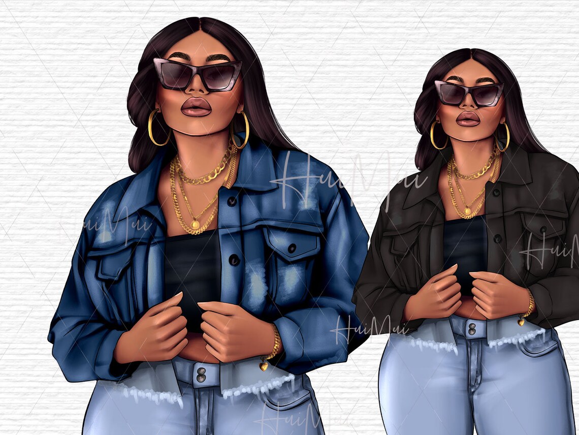 Denim Girl Clipart Jeans Girl Clipart Curvy Girl Clipart - Etsy