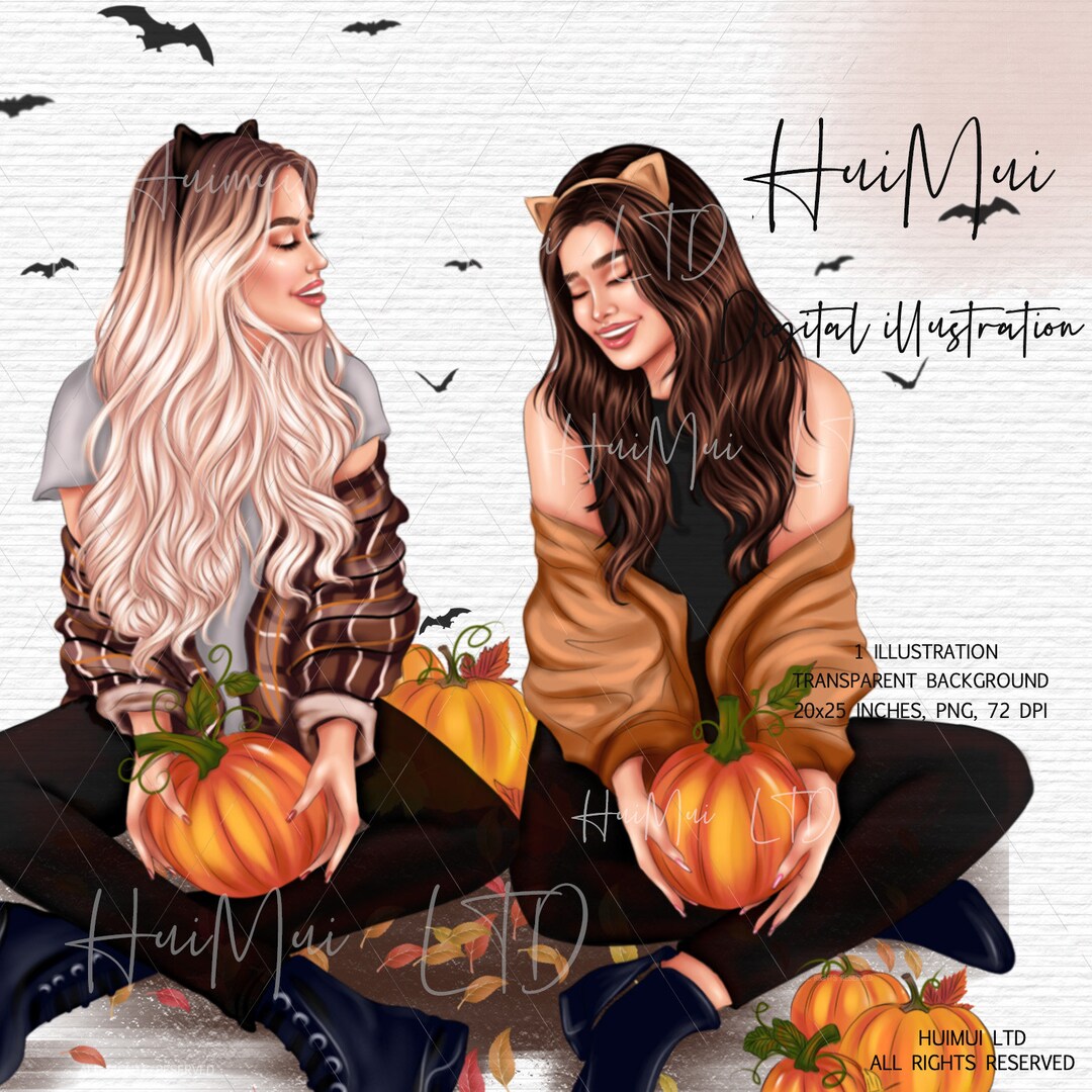 Halloween Girl Clip Art, Halloween Party, Fall Clipart for Erin Condren ...