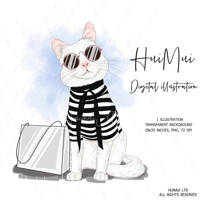 Cute Planner Clipart Cat With Transparent Background Digital - Etsy