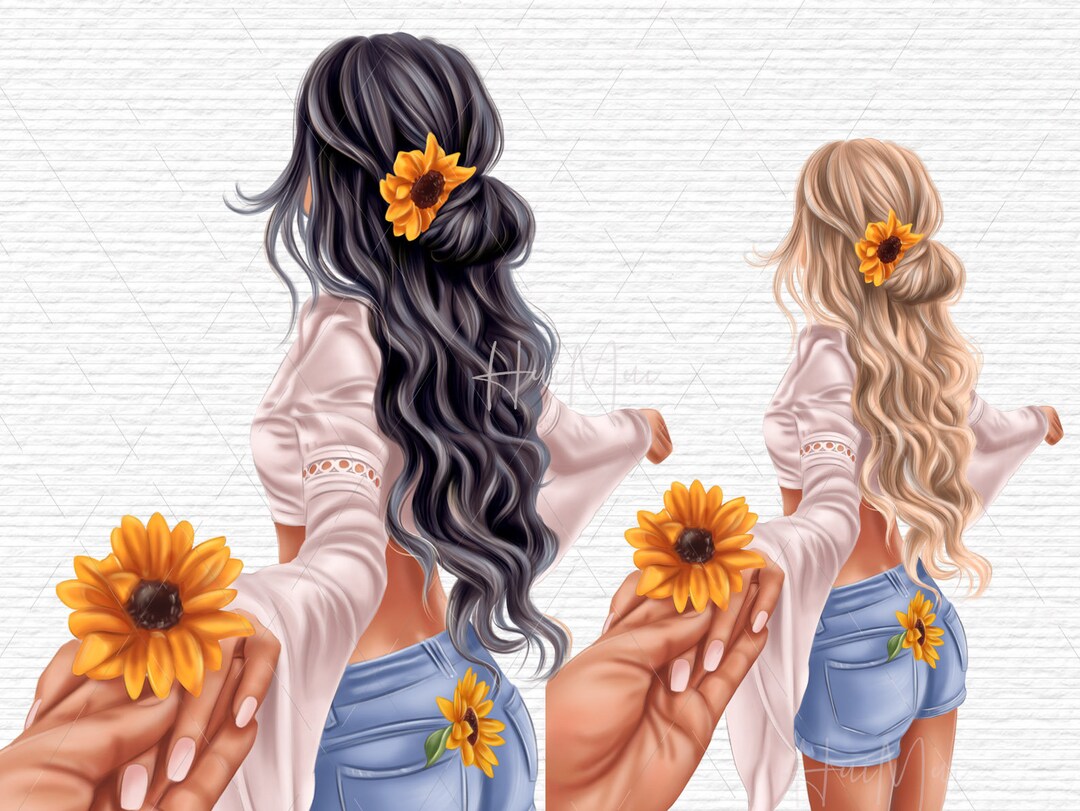 Summer Clipart, Sunflowers Clipart, Digital Flowers, African American ...