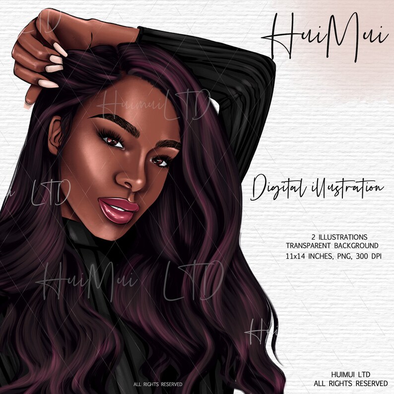 Black Girl Clipart African American Clipart Fashion | Etsy