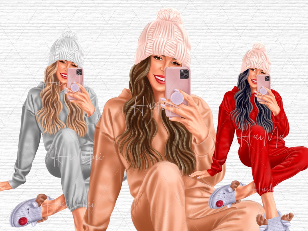 Winter Clipart, Watercolor Illustration, Cute Christmas Girl, Snow ...