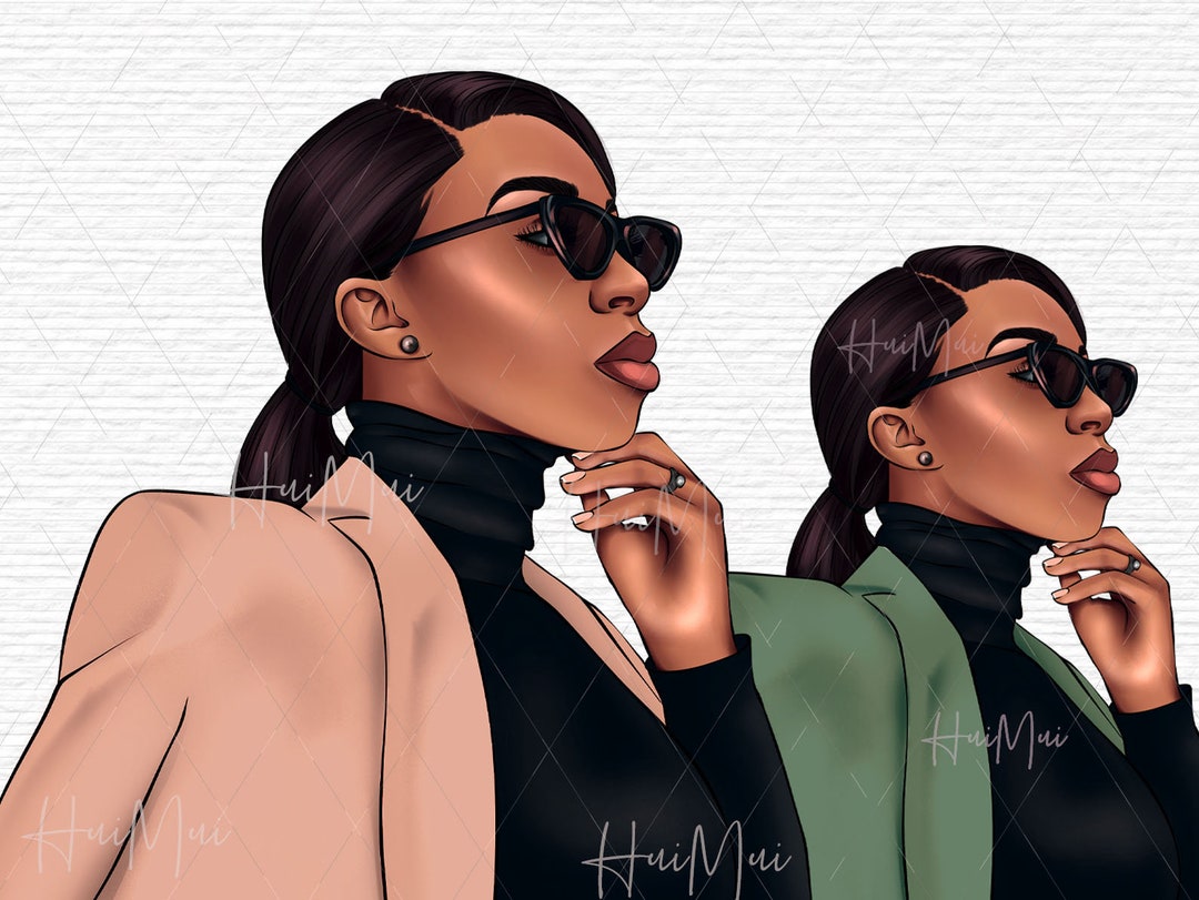 Black Girl Clipart, Black Woman Clipart, Office Fashion Girl Clipart ...