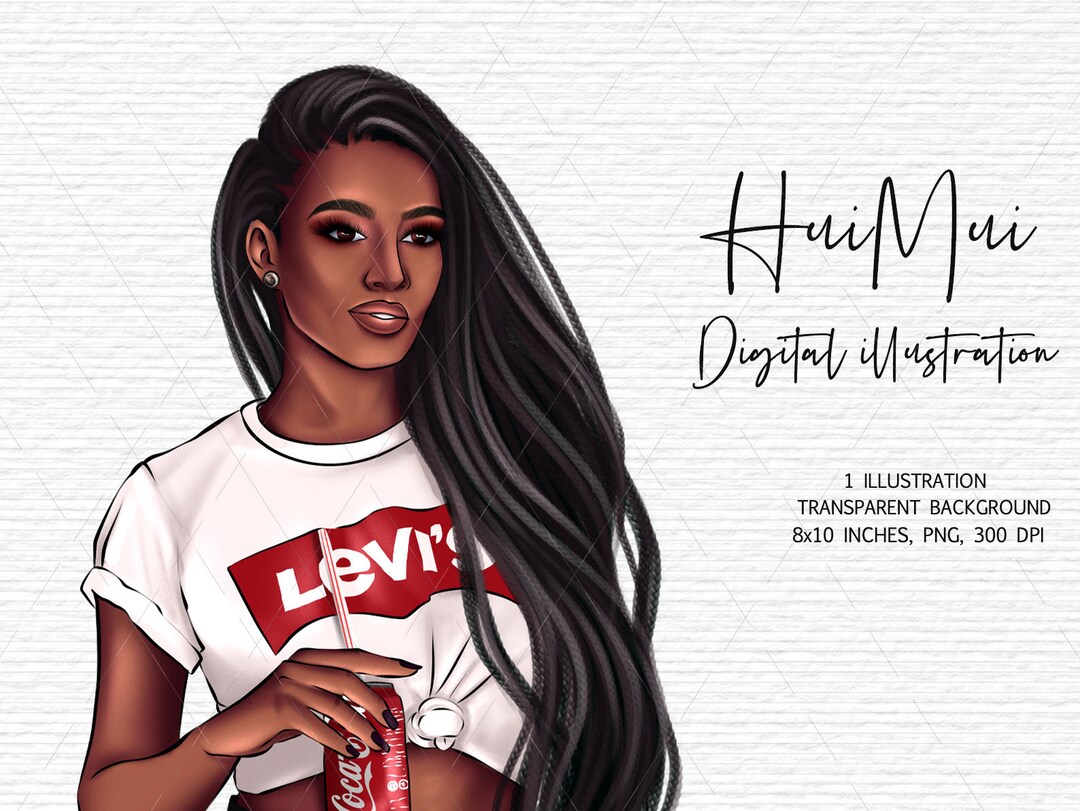 Black Woman Clipart, Illustration Girl Clipart, Black Girl Clipart ...