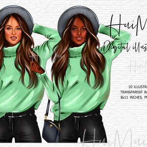 Watercolor Fashion Clipart, Spring Illustration, Planner Girl, Fashion ...