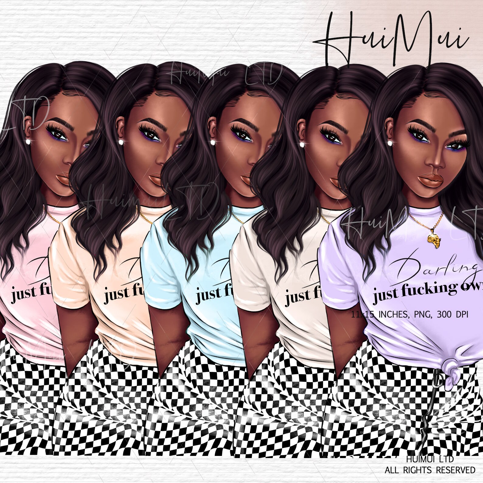 Black Girl Clipart African American Clipart Fashion - Etsy