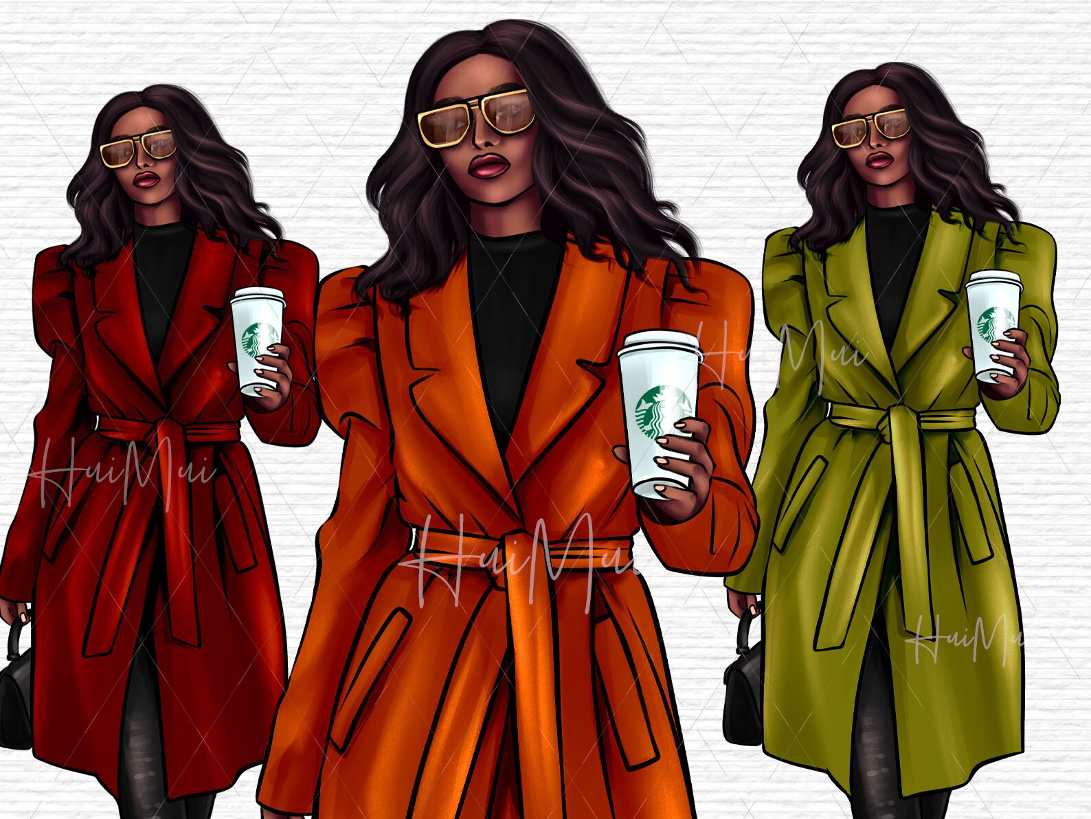 Autumn Clip Art Cute Girls PNG Fall Planner Clipart Fashion - Etsy