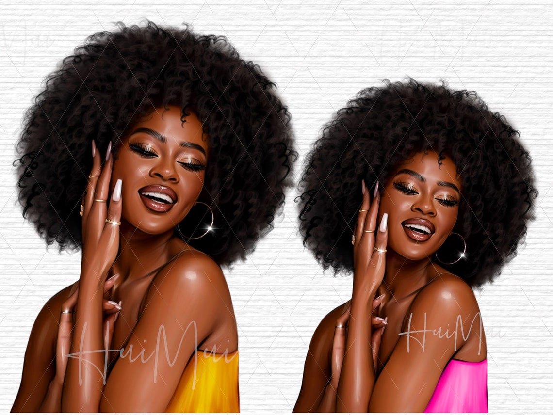 Black Woman Clipart, Black Girl Magic Clipart, Summer Clipart With ...
