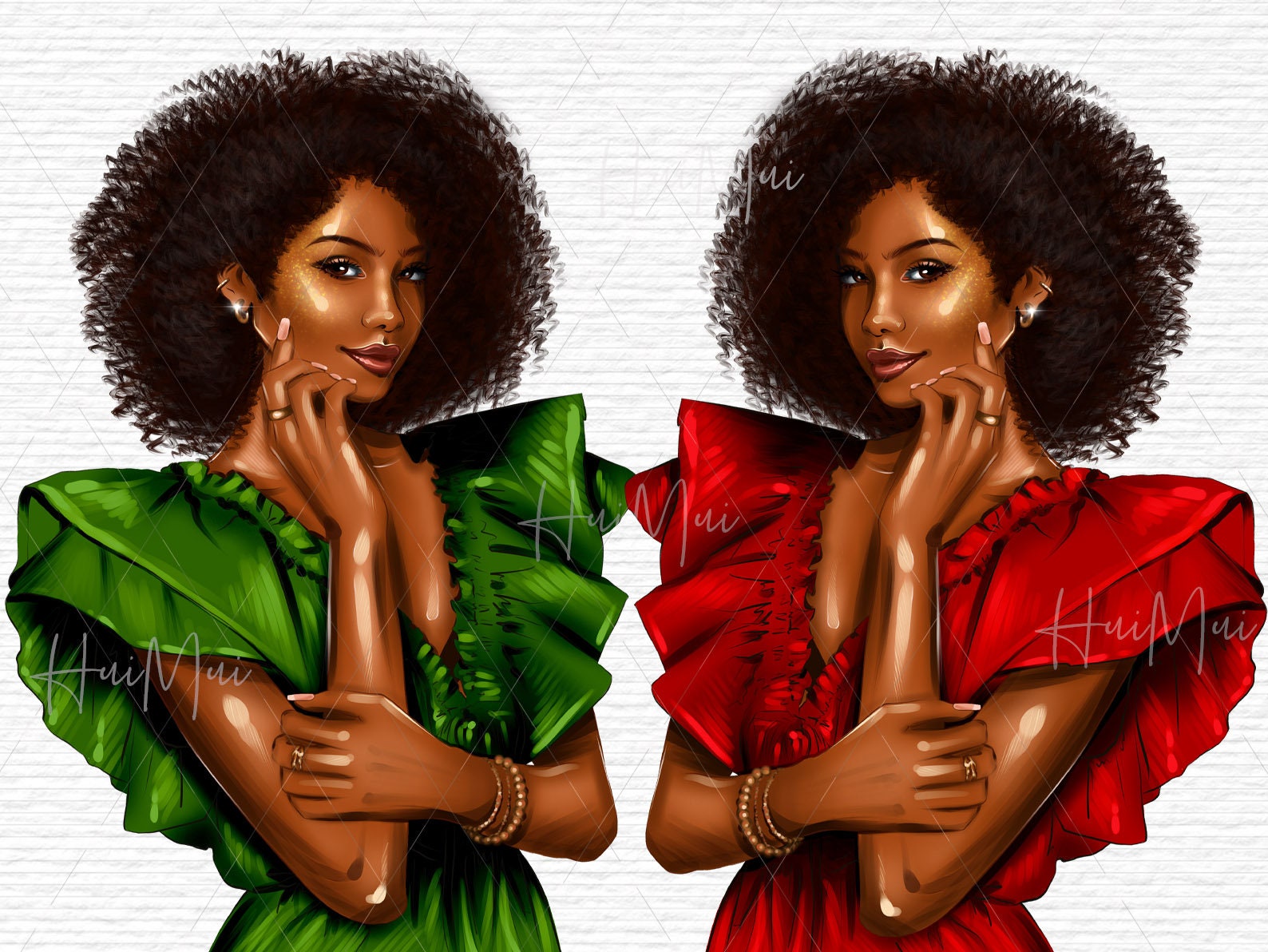 African American Clipart Fashion Girl Clipart Afro Girls - Etsy