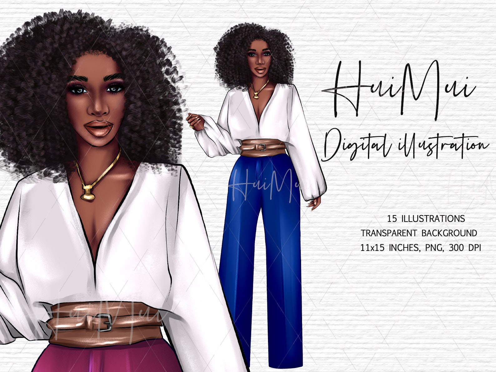 AFRICAN AMERICAN Clipart Afro Girl Summer Woman Clipart Boss Lady ...