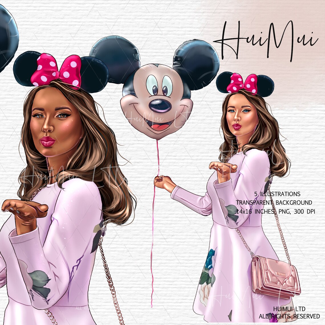 Mouse Ears Clipart Girl in Magic Magic World Baby Girl | Etsy