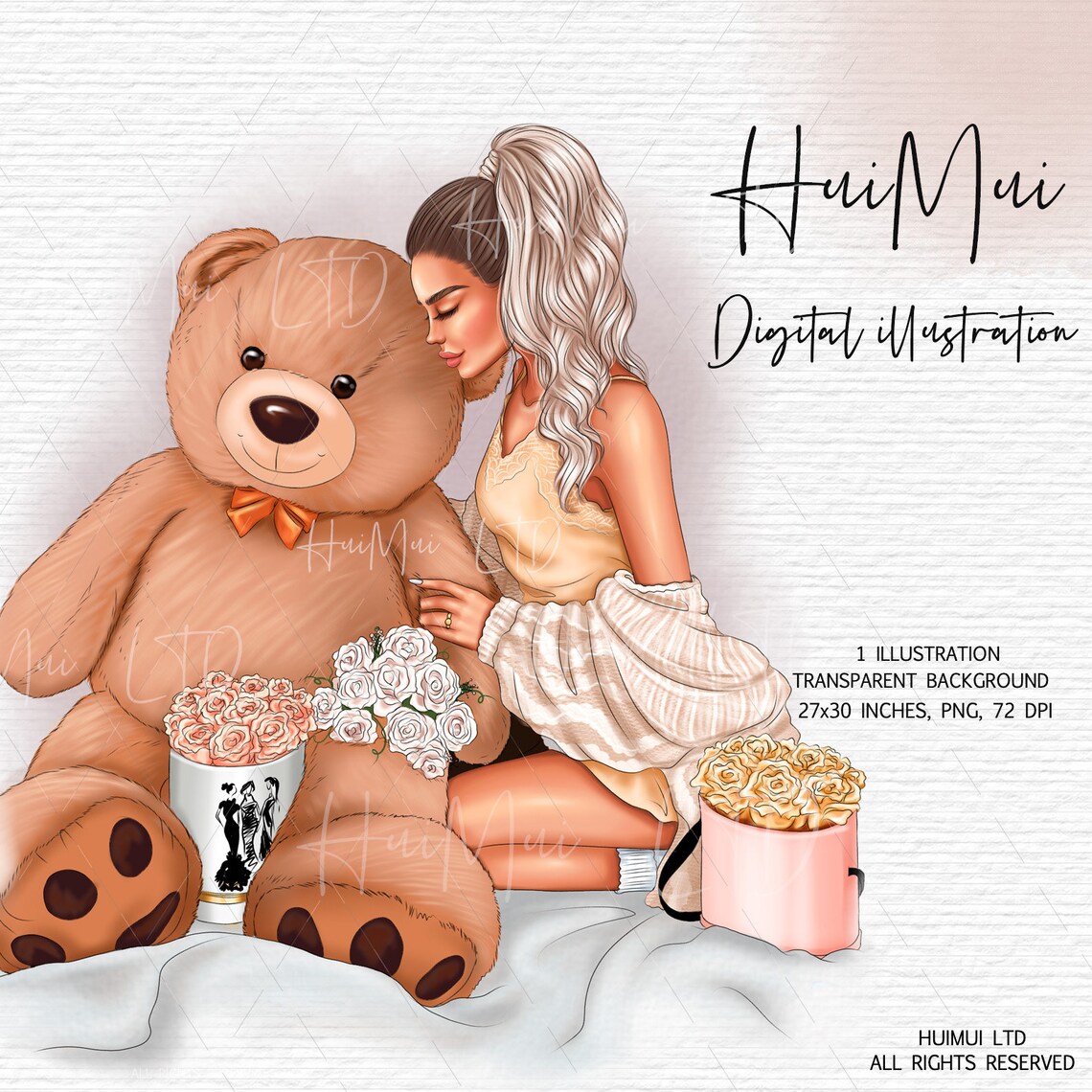 Teddy Bear toy clipart Cute girl png Woman WomenSummer Fall | Etsy