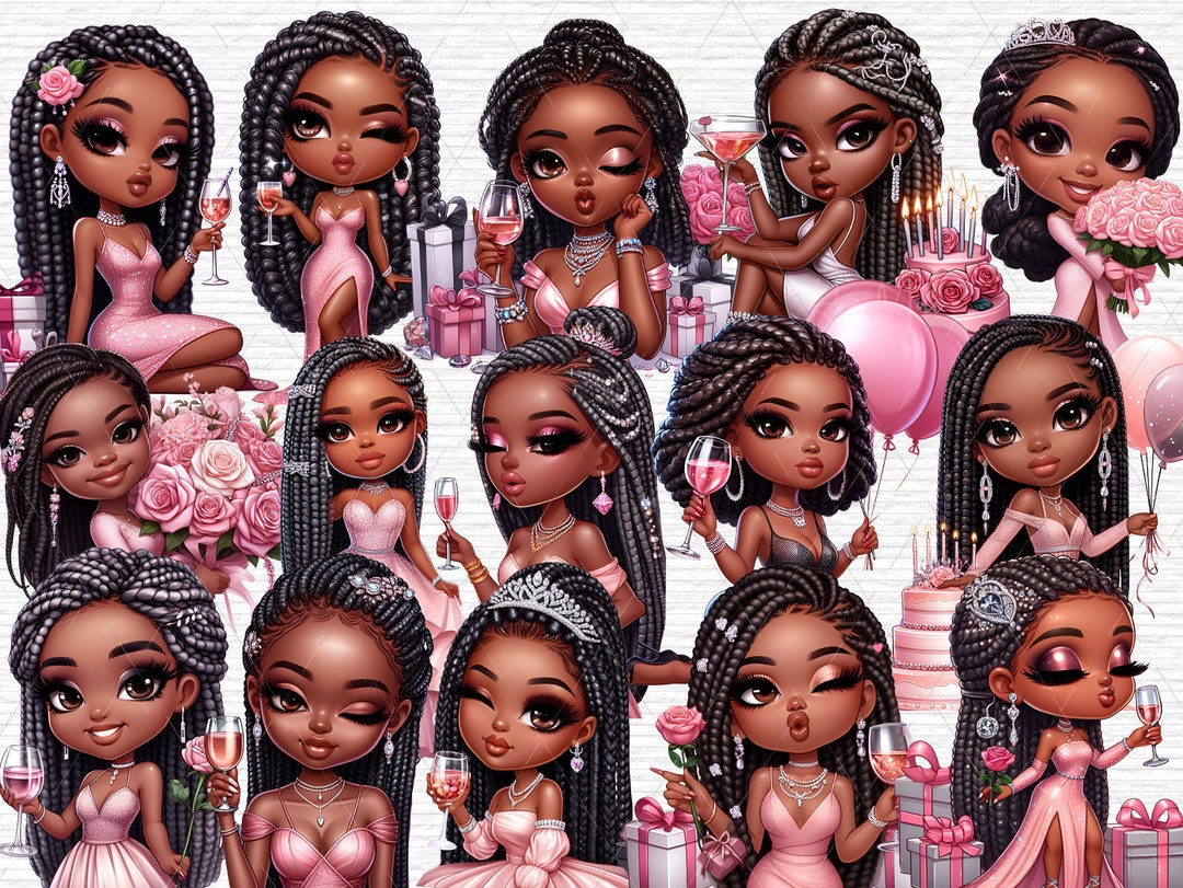 Chibi Doll Clipart Bundle Chibi Clipart Birthday Party Clipart Birthday ...