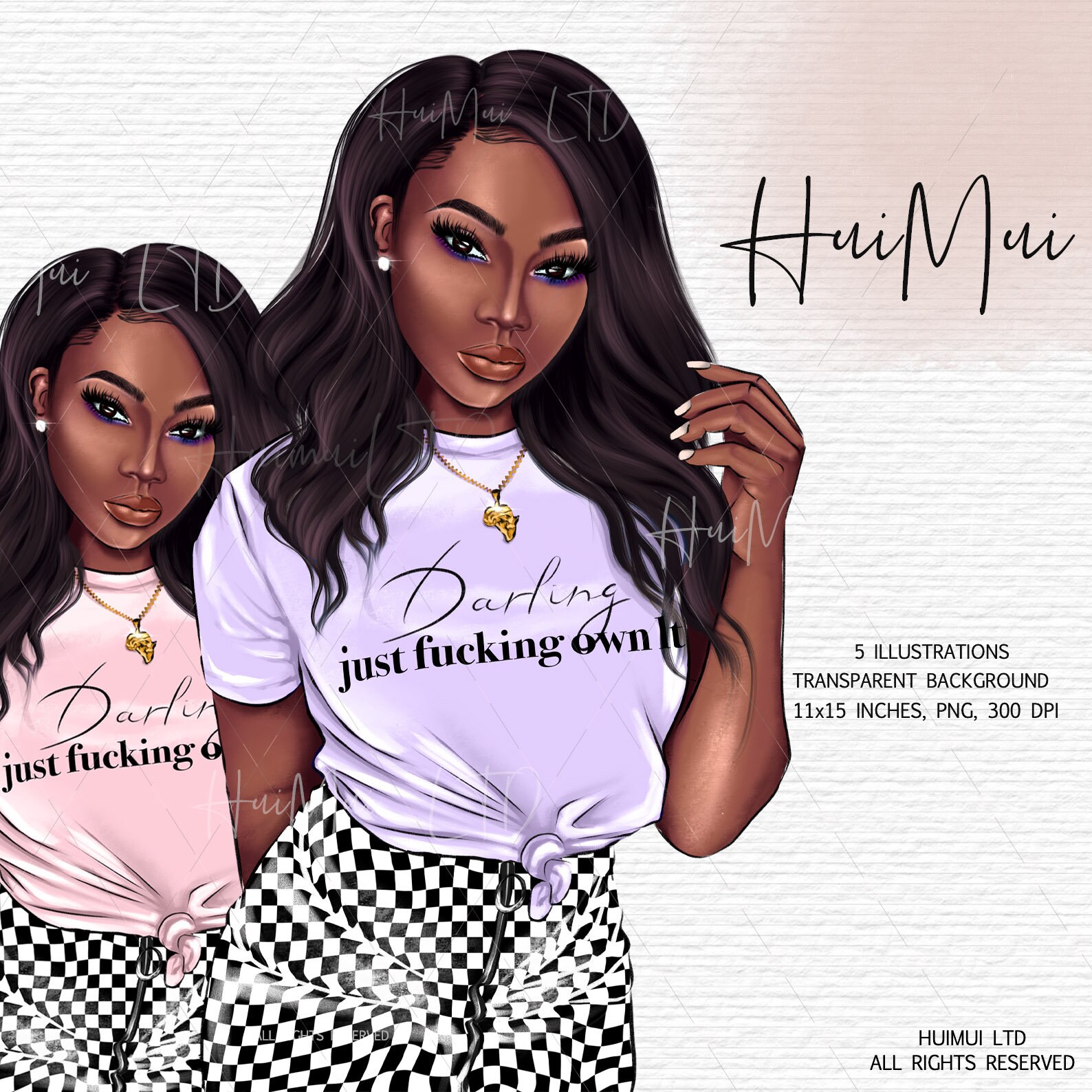 Black Girl Clipart African American Clipart Fashion - Etsy