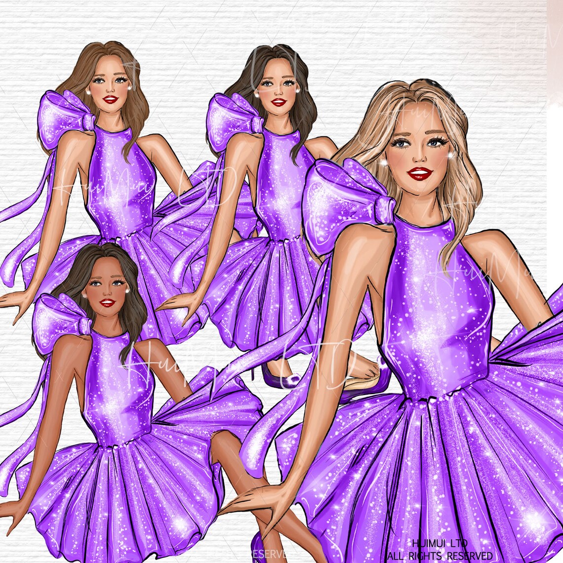 Cute Girl Clipart Digital Illustration Fashion Clipart - Etsy