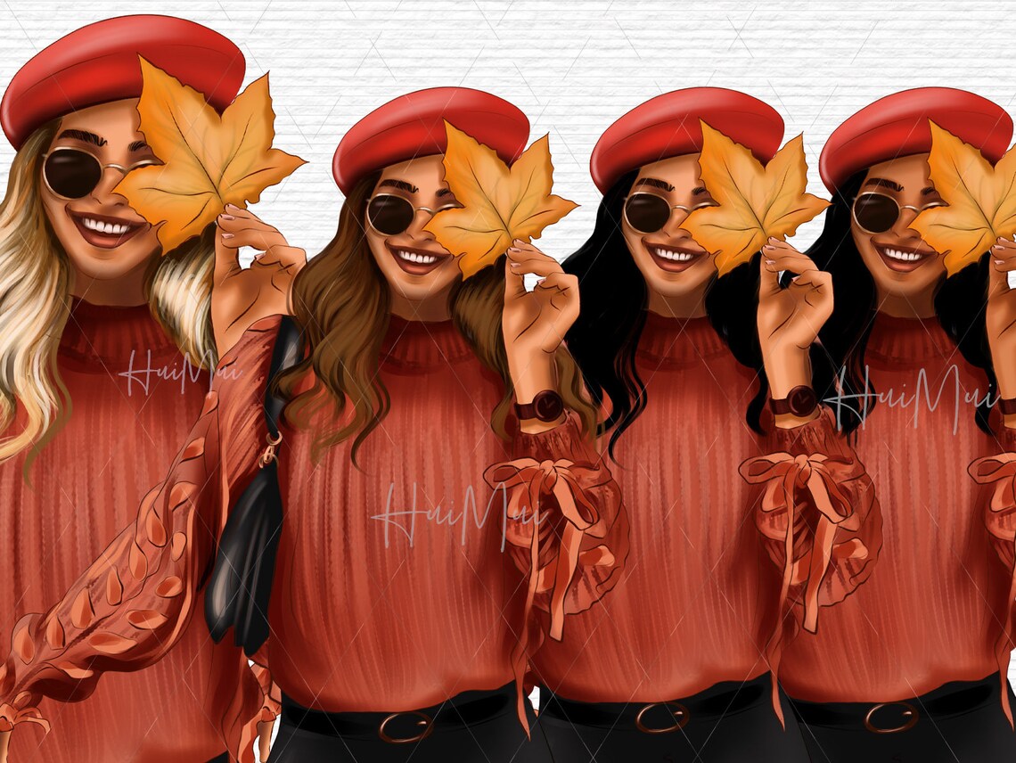 Fall Clipart Autumn Fashion Girl Clipart Fashion - Etsy