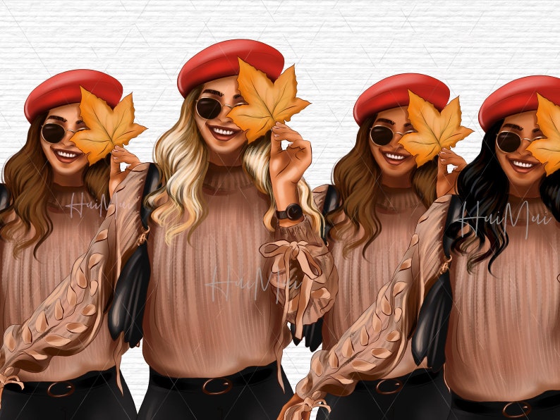 Fall Clipart Autumn Fashion Girl Clipart Fashion - Etsy