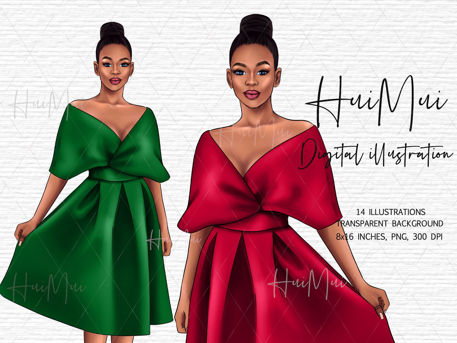 Black Woman Clipart Commercial Use, Hand Drawn Sticker Graphics ...